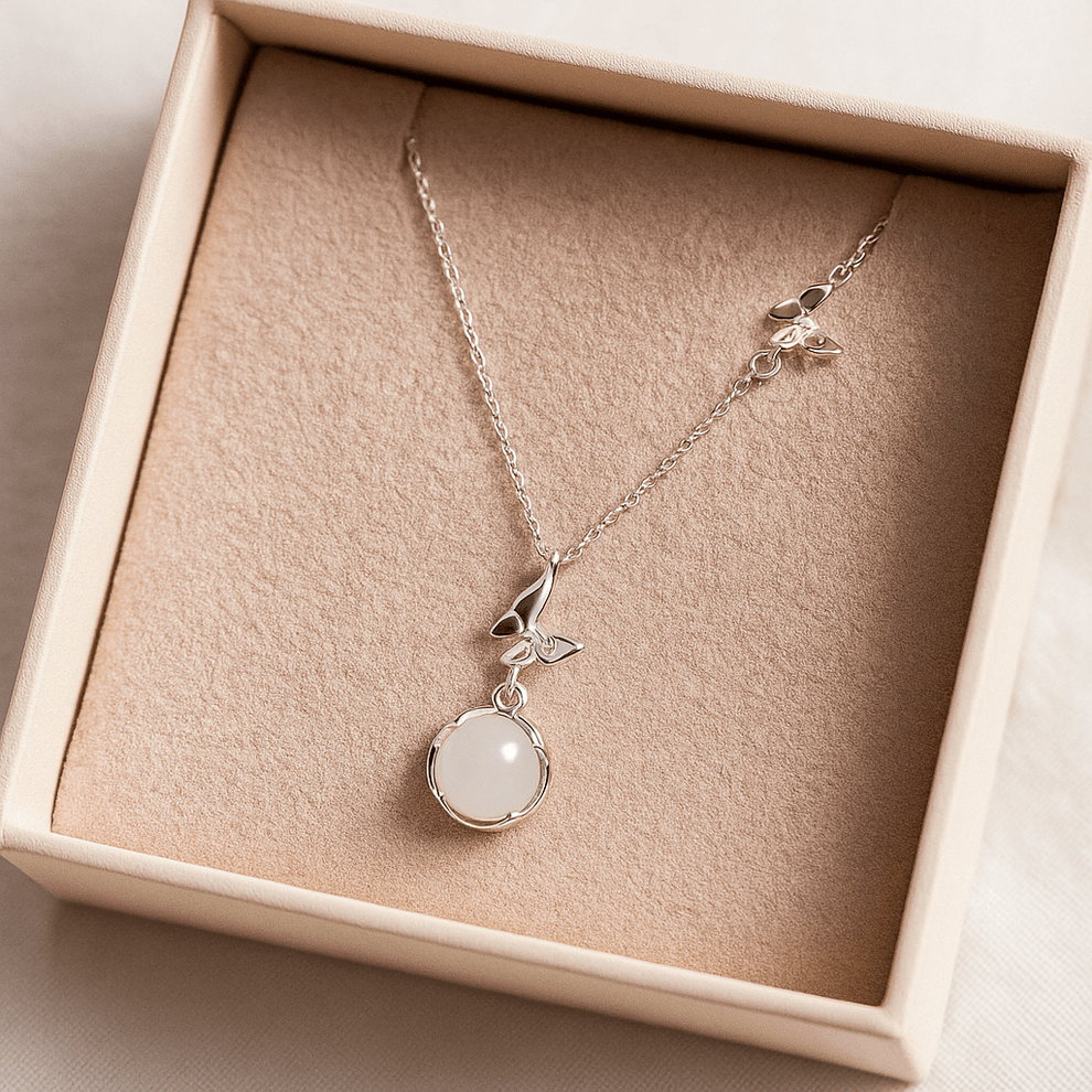 Wings of Renewal Necklace | Sterling Silver & Chalcedony – Willow & Ember